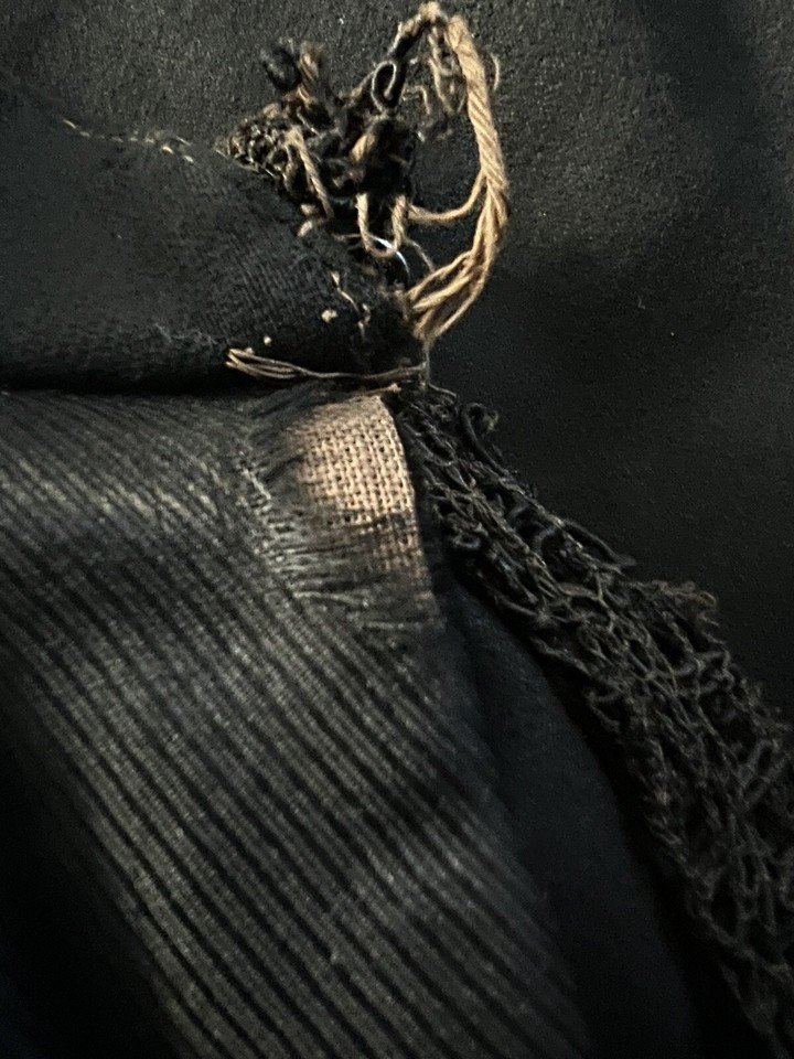 True Antique Victorian Black Handmade Crochet Lace Trim Layered Cape ...