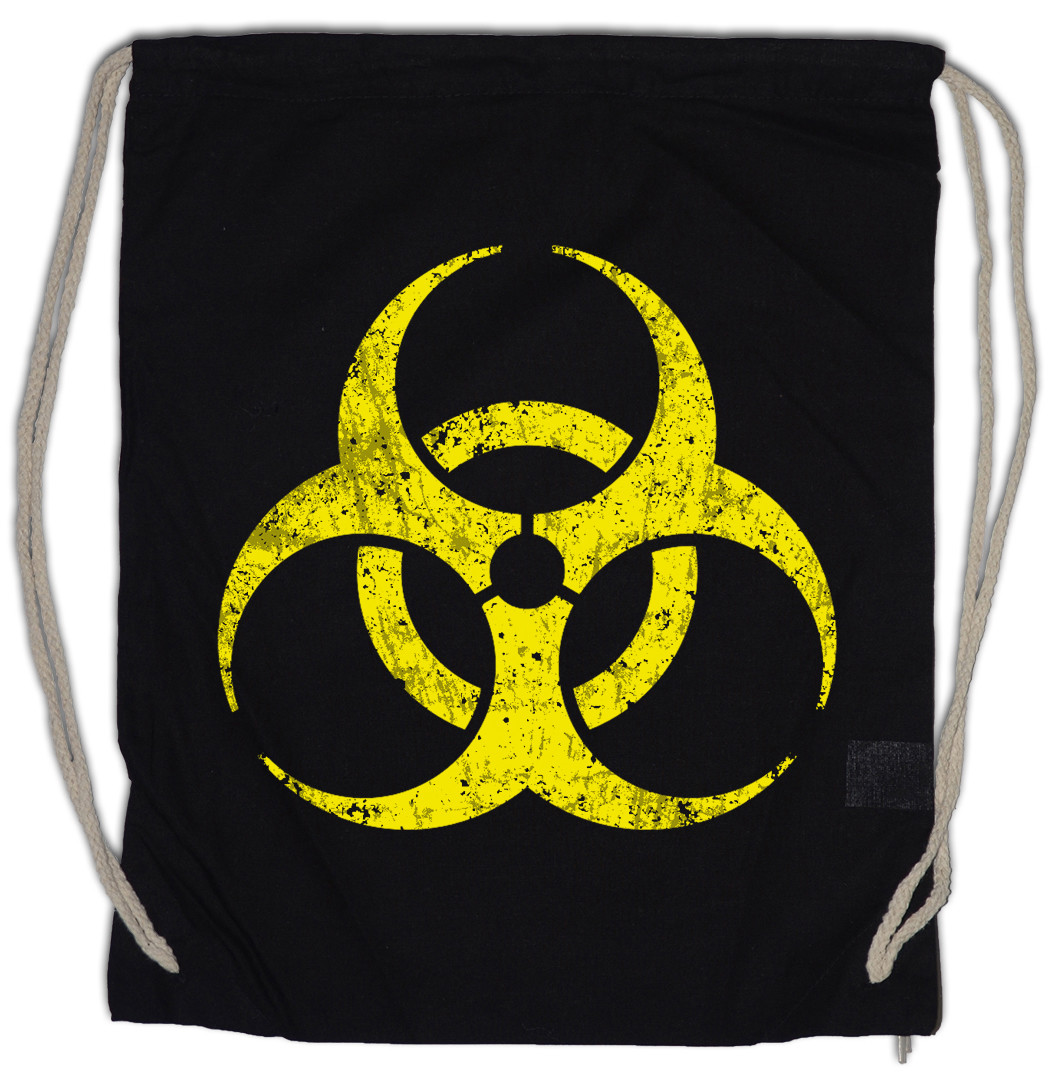 BLACK BIOHAZARD VINTAGE SYMBOL Turnbeutel Goth Cyber Hardcore Logo ...