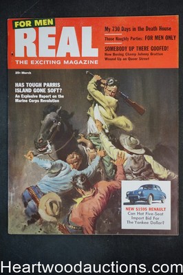 Real For Men Mar 1957 Norman Saunders, Leslie Ross cvr, Vic Prezio ...