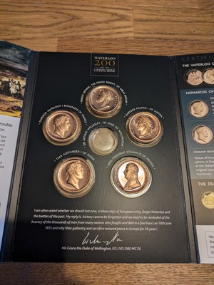 The Battle of Waterloo BRONZE Coin Set 1815-2015 Album With 5 Coins ...