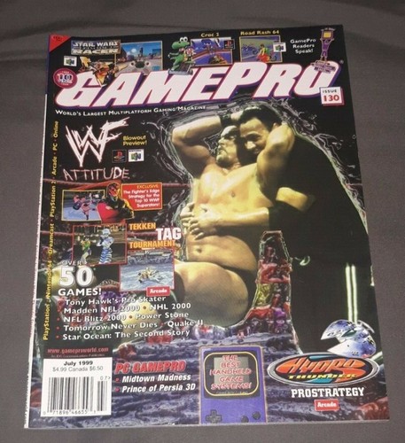 GamePro Magazine Volume 130 July 1999 WWF Attitude Cover GAMING RETRO ...