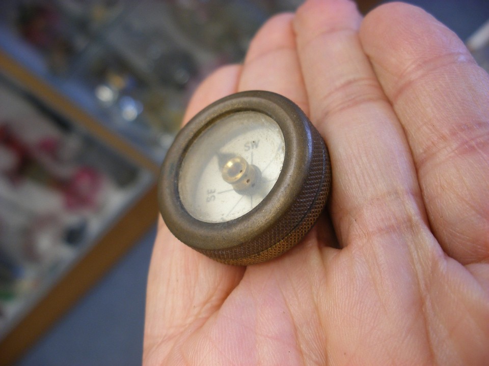 Antique Vintage Marbles Gladstone MI Brass Compass | eBay