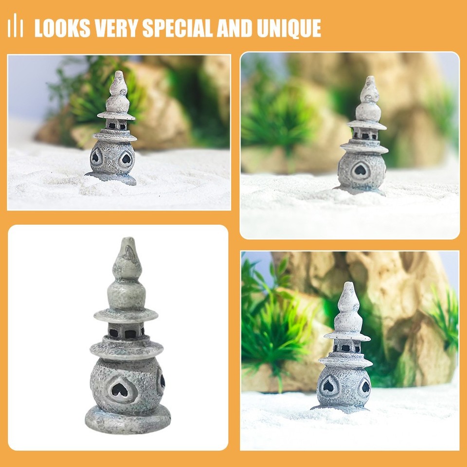 2pcs Pagoda Mini Statue Resin Pagoda Yard Decoration Pagoda Statue Mini ...