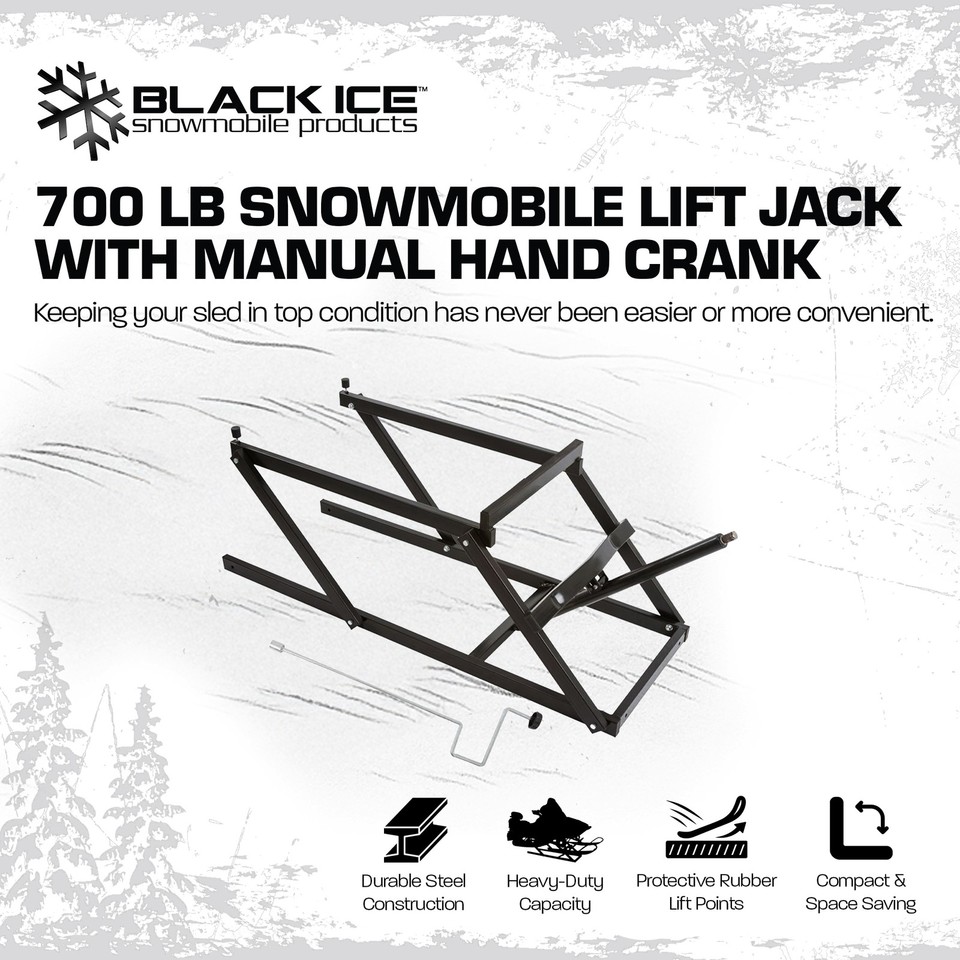 Black Ice Snowmobile Lift Jack with Manual Hand Crank and 700 Pound ...
