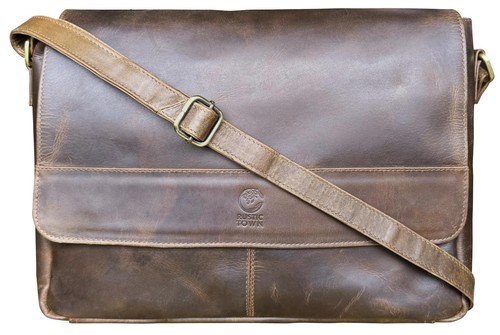Leather Messenger Bag for Men 14" Full Grain Leather Laptop Bag ...