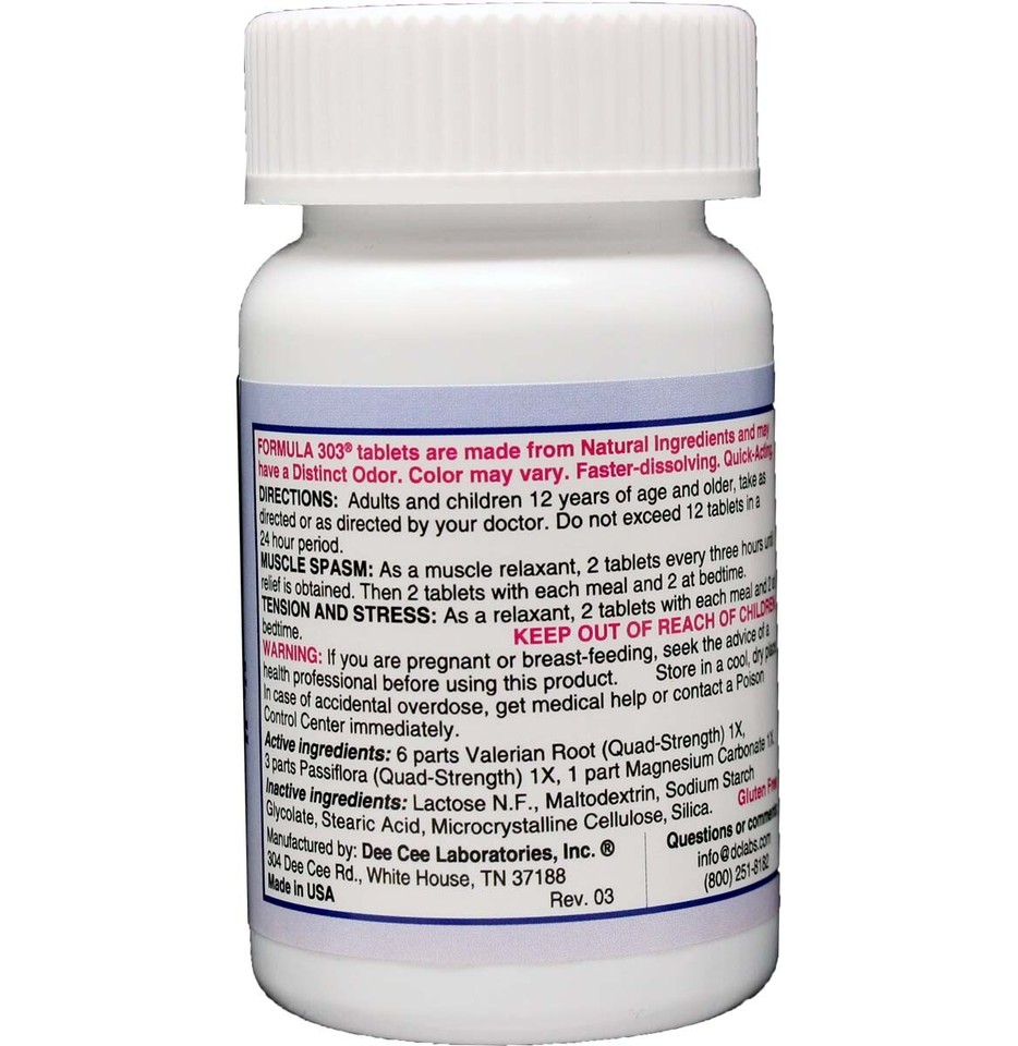 FORMULA 303 NATURAL RELAXANT - New LARGER 60 tablet size - Compare ...