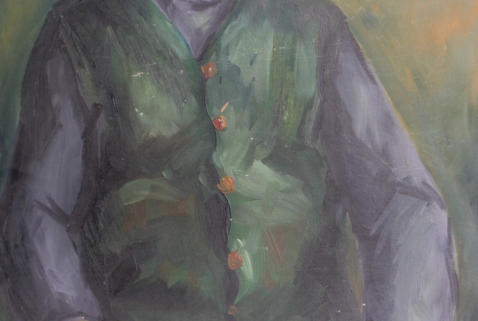Vintage genuine oil painting old man portrait | eBay