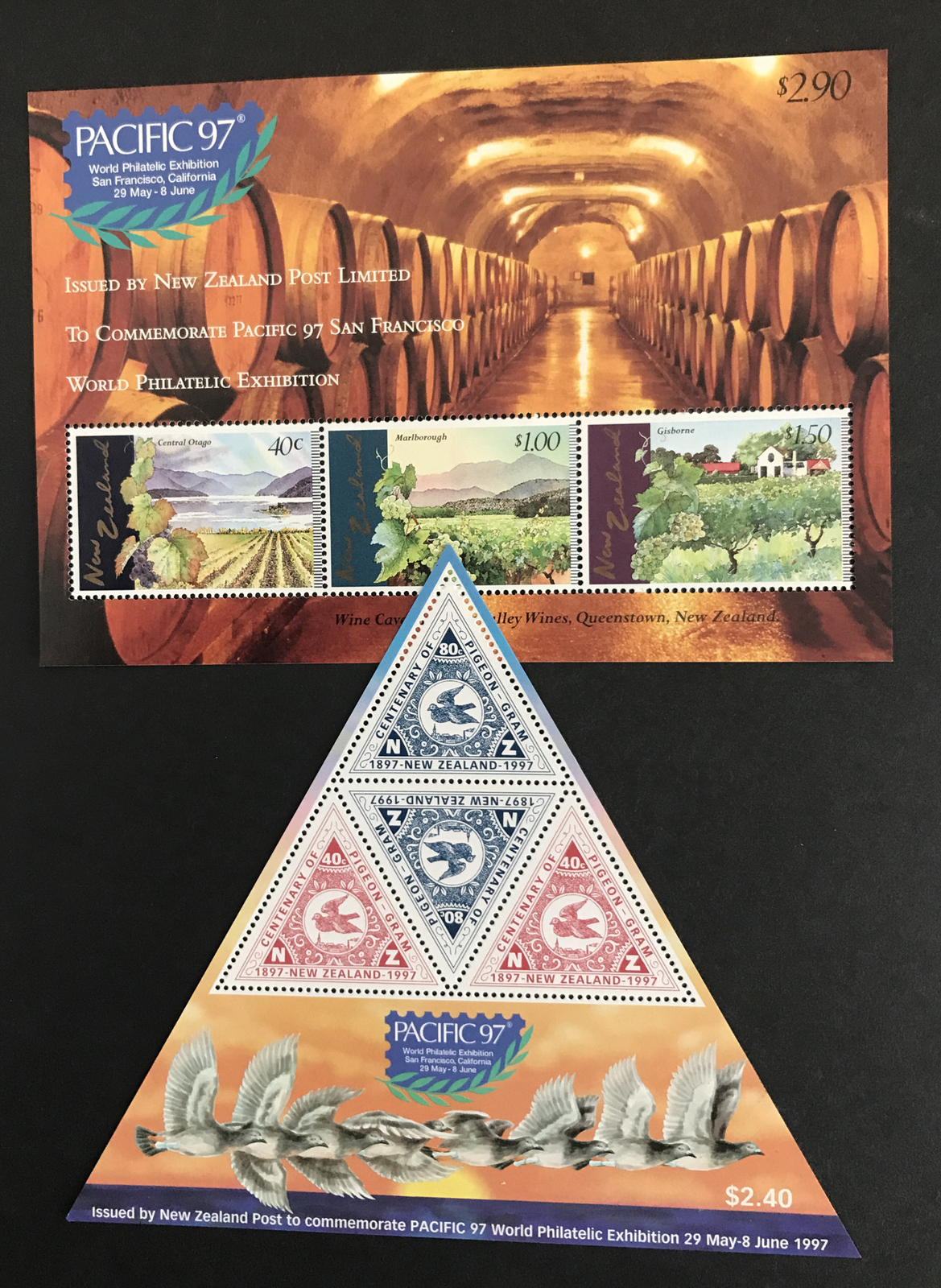 New Zealand 1997 "PACIFIC '97" complete set of 2 Miniature Sheets MNH ...