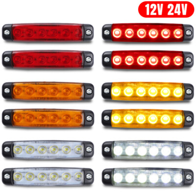 Amber/Red/White LED Side Marker Clearance Lights Waterproof For Trailer ...