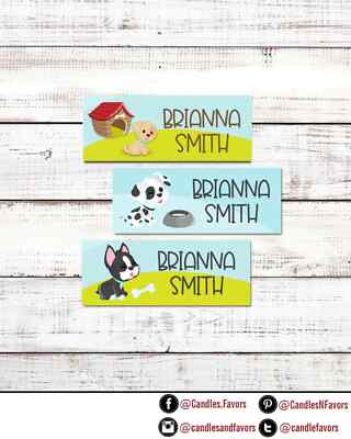 Puppy Dog Name Label | Name Labels | Waterproof Vinyl School Supply ...