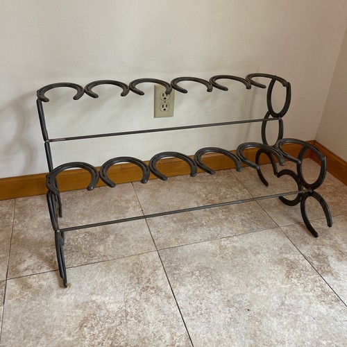 Handmade Horseshoe Wrought Iron Boot Rack Holds 6 Pair Boots Michigan ...