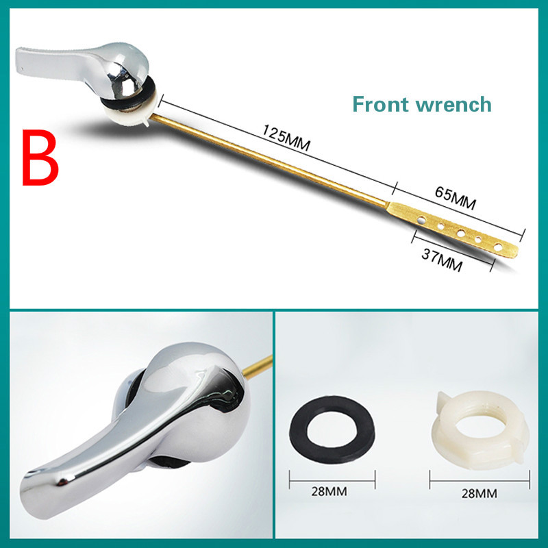 Toilet Cistern Flush Handle Lever Chrome Plated with Syphon Lift Arm ...