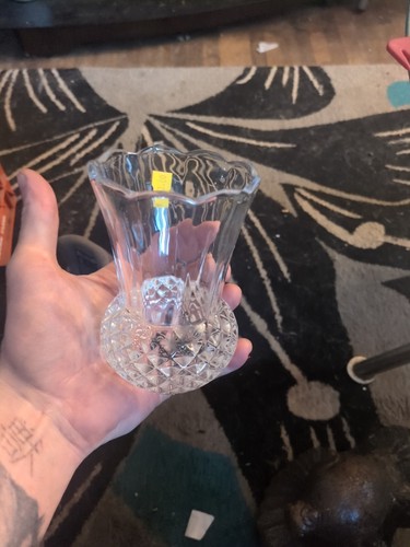 Vintage Cut Glass Heavy Crystal Bud Vase | eBay