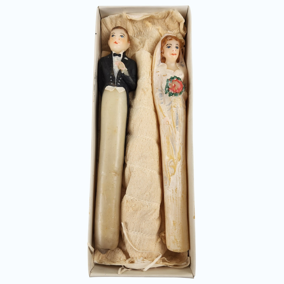 VTG 1950s Bride Groom Wedding Candles Original Box Colonial Candle Co ...