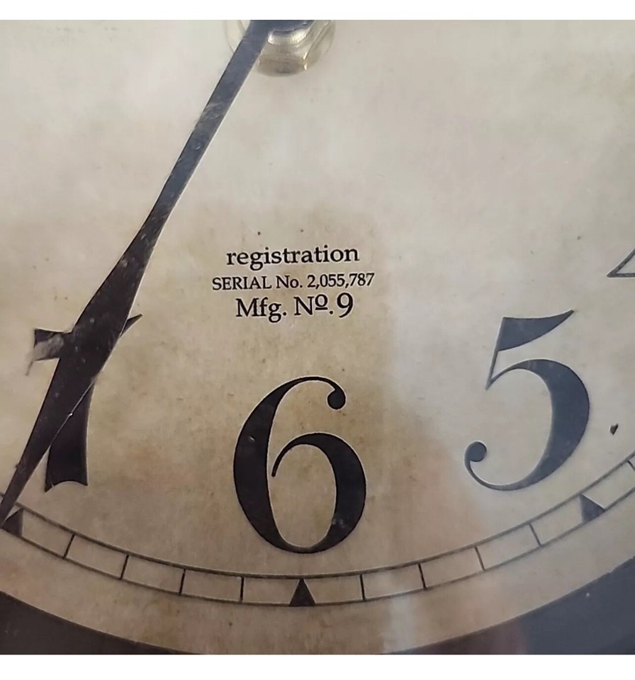 Wall Clock Sterling & Noble Mfg No. 9 Serial No 2055787 Metal And Brown ...