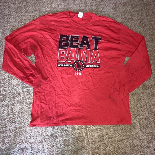 Beat Bama Long Sleeve Tshirt- Atlanta 1-8-18 Red XL | eBay