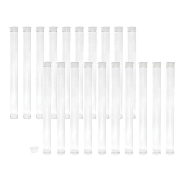 USED Clear Plastic Storage Tubes 6" Long Round with Flat Lids Set of 20 ...