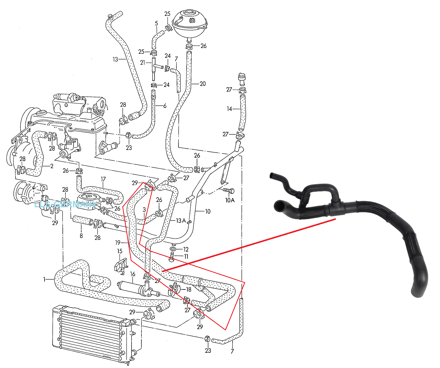 Refroidissement pour VW T4 Transporter Bus Boîte 1.9D 1.9 Td 044121101L ...