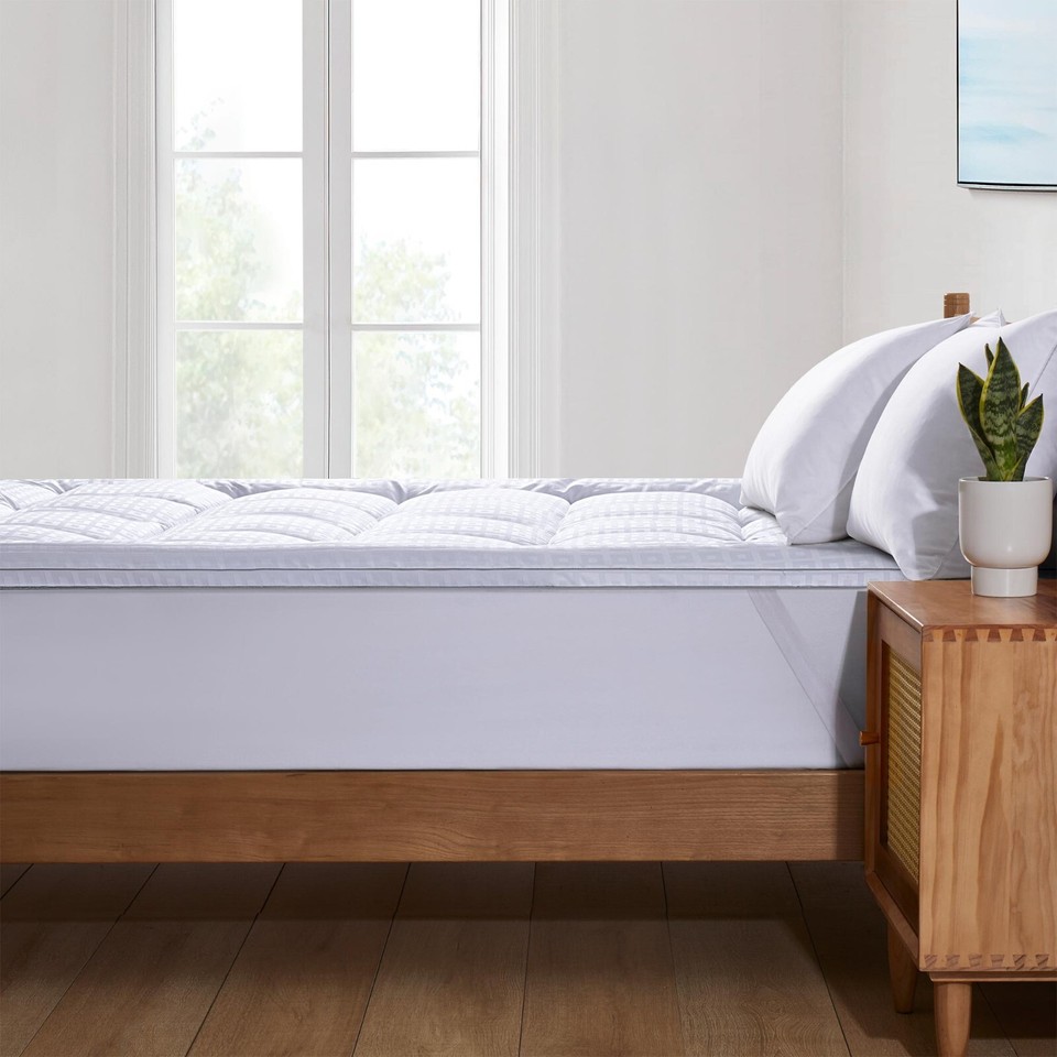 3" Ultra Plush King Queen Feather Bed Mattress Topper Pillow Top ...