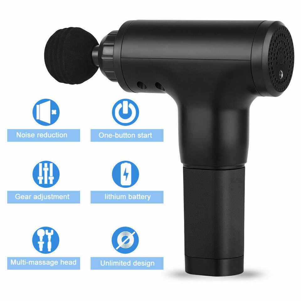 Massage Gun Percussion Massager Deep Tissue Muscle Vibrating Relaxing ...