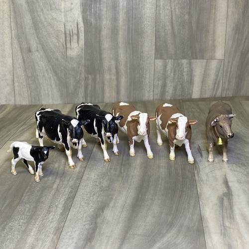 Schleich Lot Of 5 Cow Figures hard plastic | eBay
