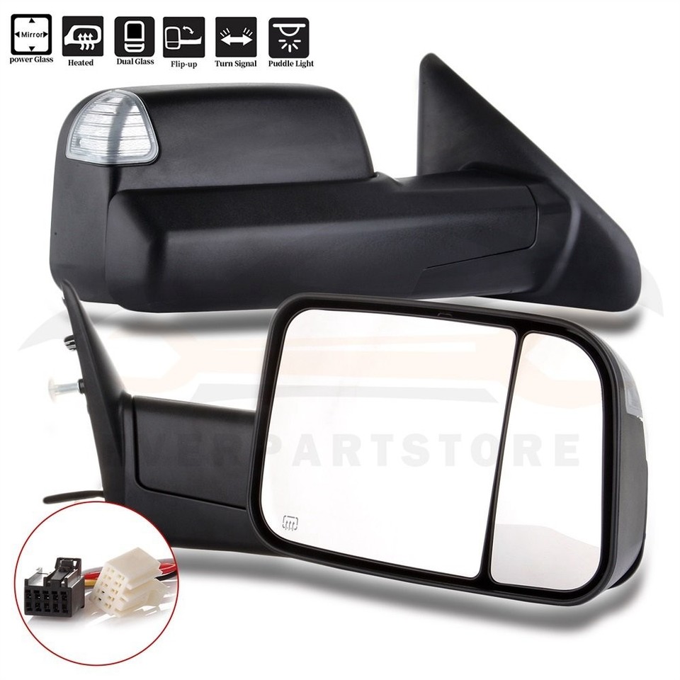 Pair Power Heated Turn Signal Light Side Towing Mirrors For Ram 1500 ...