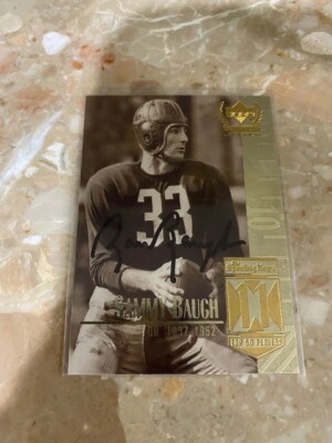 Sammy Baugh Washington Redskins 1999 Upper Deck Century Legends Signed ...