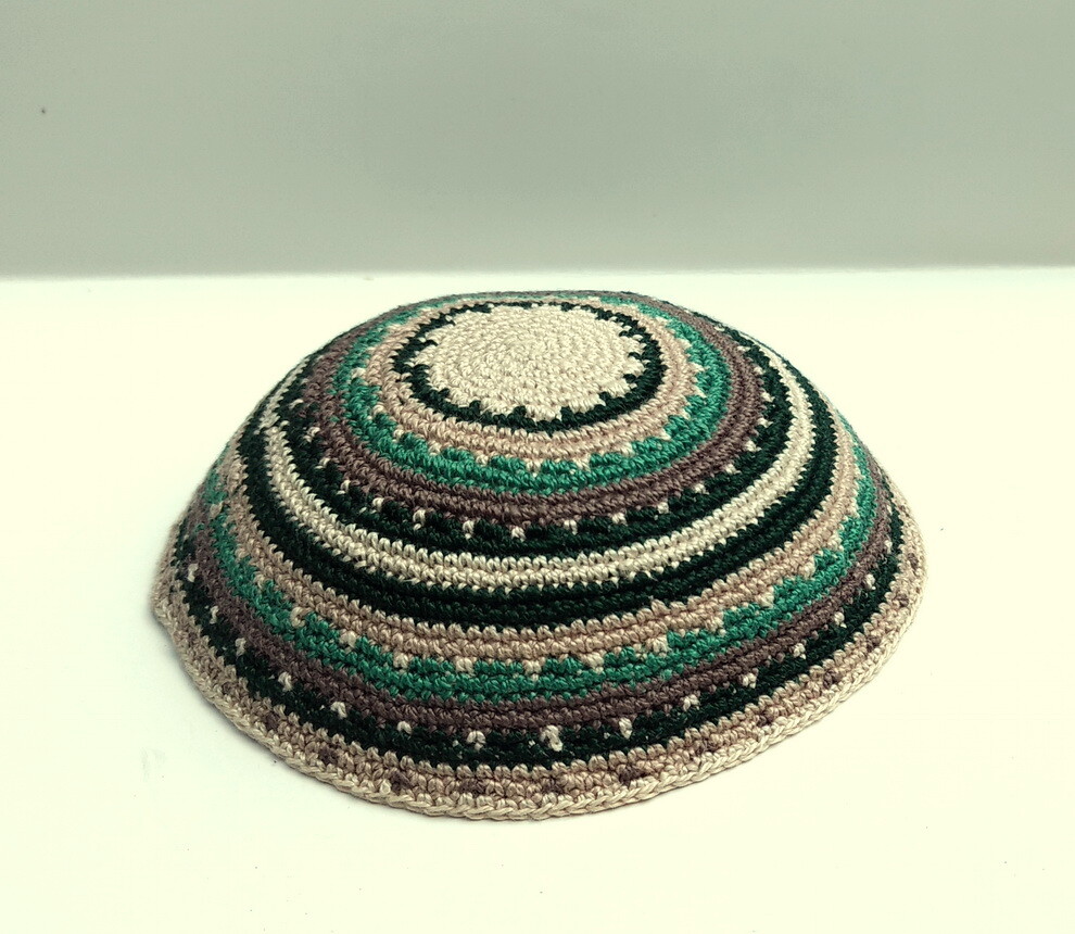 Crochet Kippah Knitted Kipah Yarmulke IDF Israeli Army Colours Green ...