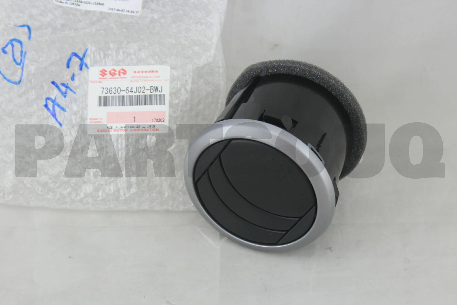 7363064J02BWJ Genuine Suzuki LOUVER, SIDE VENT (BLACK/GRAY) 73630-64J02 ...