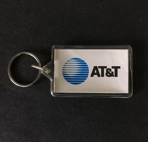 Vintage Keychain AT&T Key Ring Acrylic Fob Dial 1 800 CALL ATT Know The ...