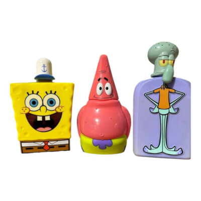 Nickelodeon SPONGEBOB 3pc Lot SPONGE BOB PATRICK & SQUIDWARD Shower Gel ...