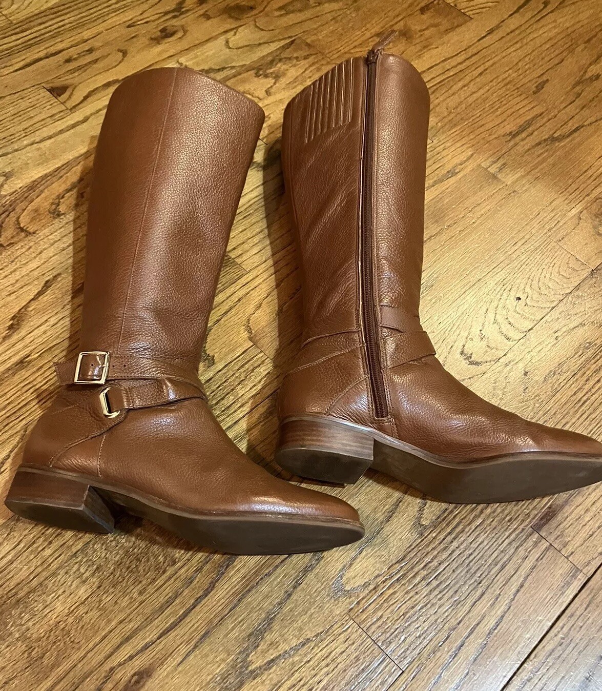 Talbots Brown Leather Harness Knee-Hi Riding Boots Wo… - Gem