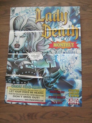 Promo Poster - Lady Death Monthly - 1997 Chaos Comics - Steven Hughes ...