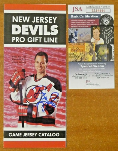 Bruce Driver New Jersey Devils Signed 3.75x8.5 Advertising Fold with ...