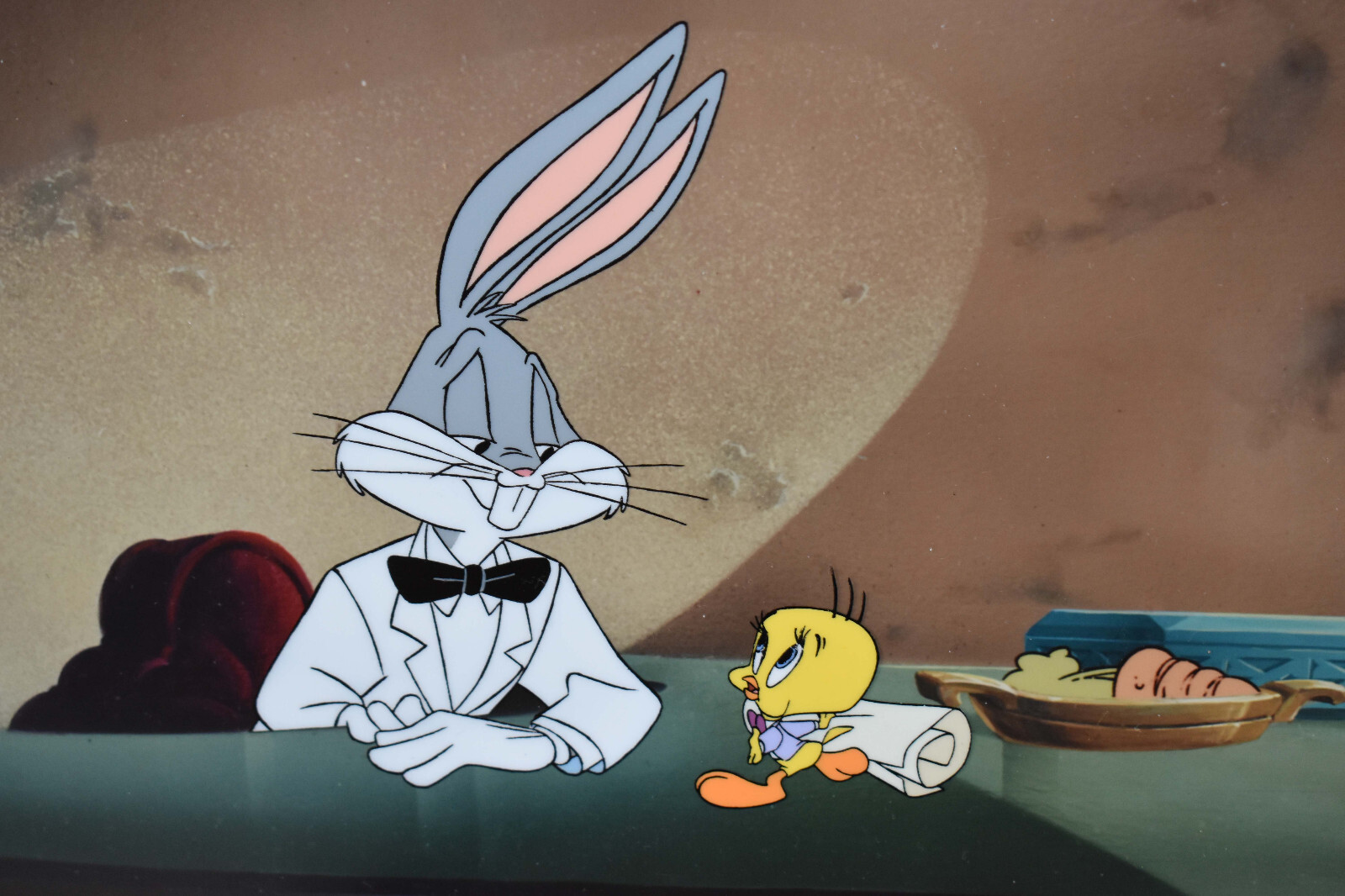 WARNER BROS. Two Looney Tunes Animation Cels, Bugs Bunny & Tweety, with ...