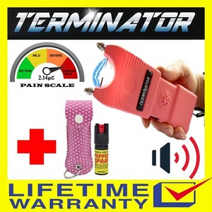 TERMINATOR STUN GUN TW10- 720BV RECHARGEABLE W/ ALARM FLASHLIGHT ...