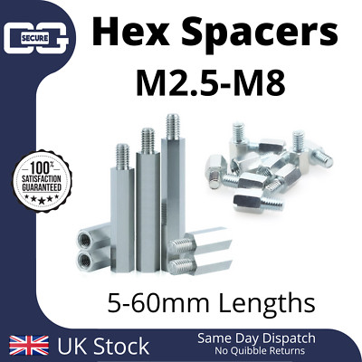 Hex Spacer Standoff Mount Fixing | PCB | Metric | Bolts | M2.5 M3 M4 M5 ...