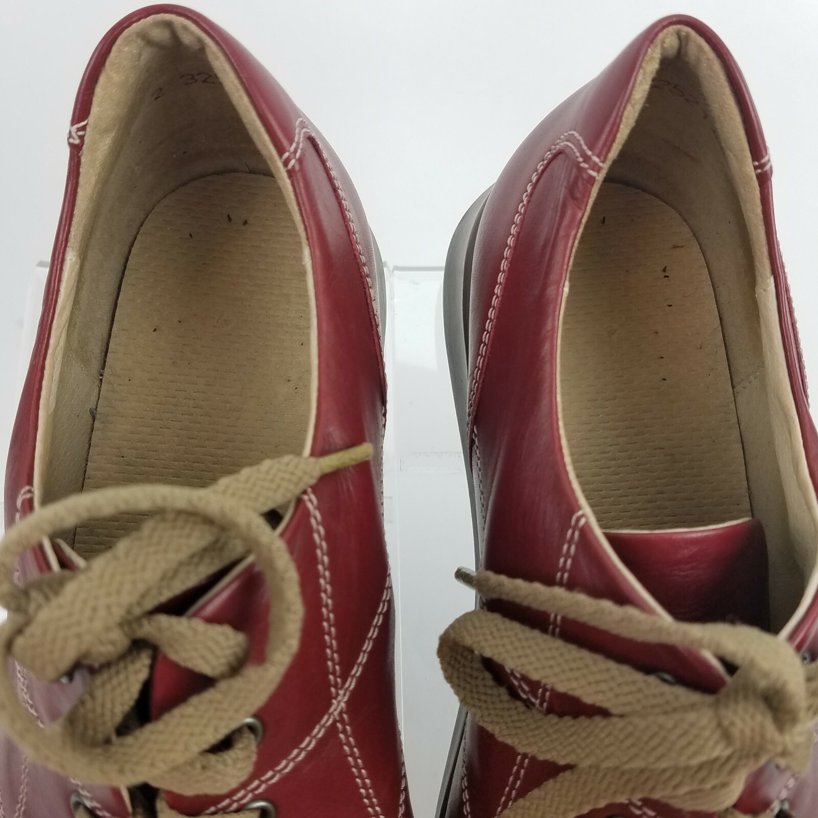 Theresia M Shoes Flats Lace Up Red Leather Womens Size US 5.5 | eBay