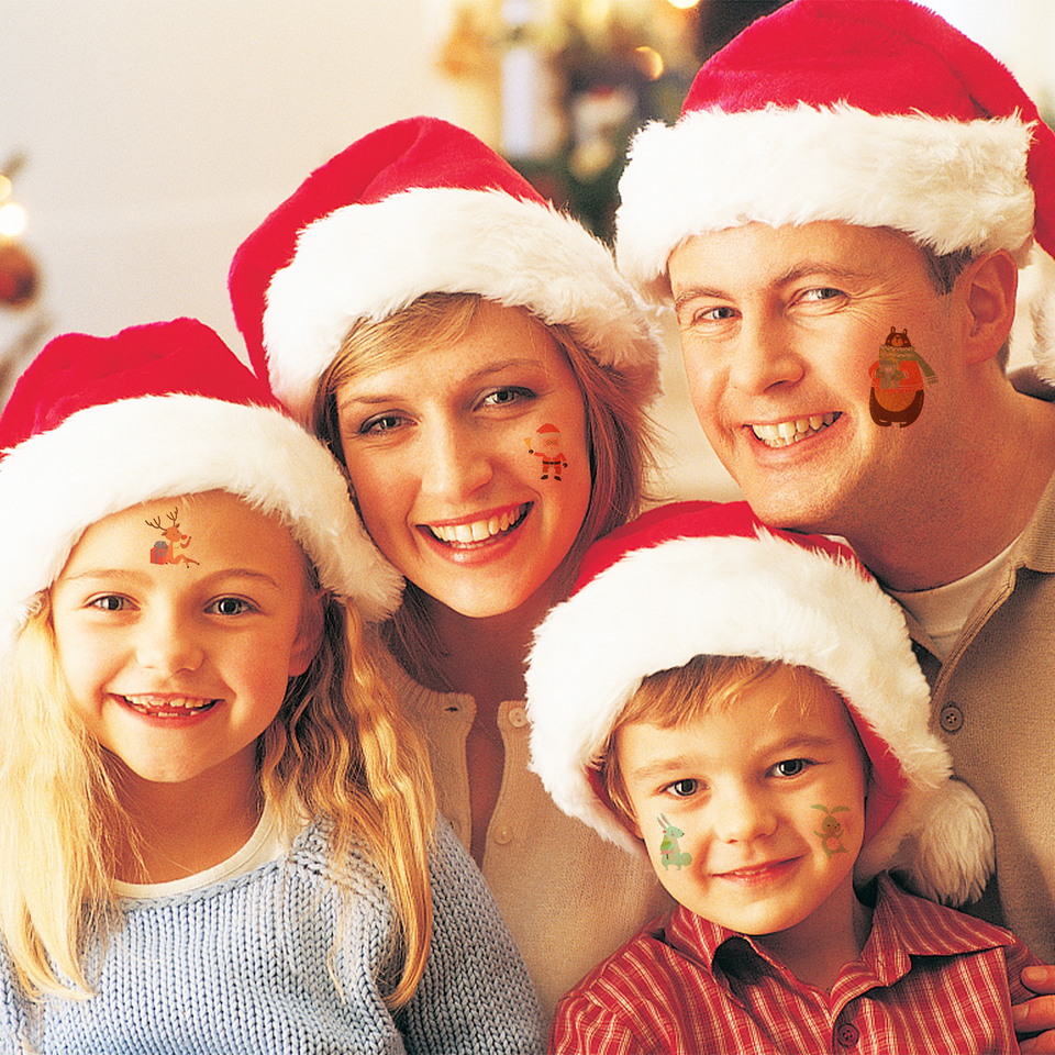 Lovely Fake Christmas Temporary Tattoo Body/Face Sticker Kids Home ...