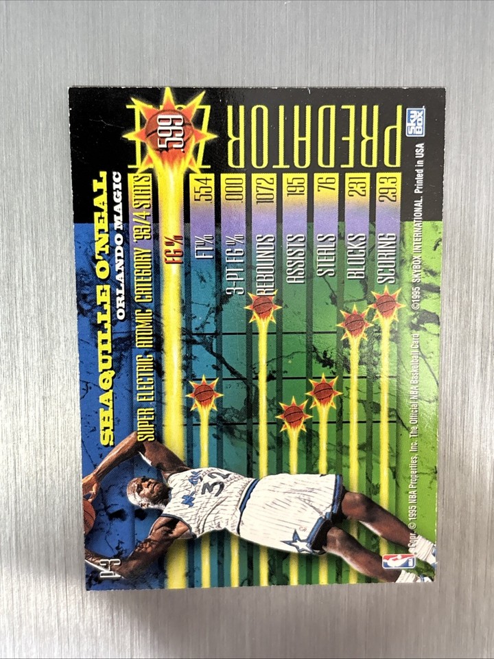 1994-95 NBA Hoops Shaquille O'Neal Hoops Power Predator #P-3 HOF | eBay