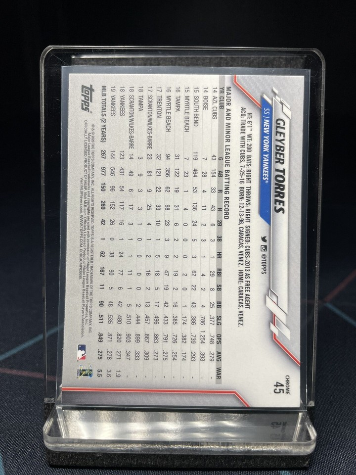 2020 Topps Chrome Gleyber Torres #45 New York Yankees Baseball MLB | eBay