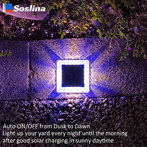 Solar Deck Lights Outdoor 4 Pack Solar Step Lights Ip68 Waterproof ...