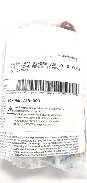 Whelen remote 16 output expansion module WeCan X CEM16 01-066J226-00D ...