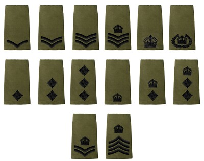 Black on Olive Green Rank Slide Epaulette - Kings Crown C3R (All Ranks ...