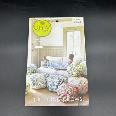 Midwest Modern Sewing Pattern Gum Drop Pillow Ottoman Amy Butler 18 ...