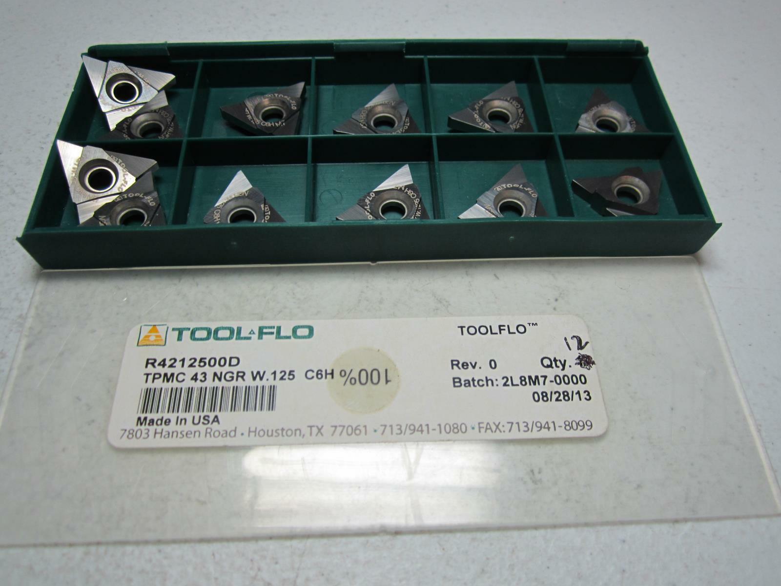 Pack of 10 Tool-Flo 2438560 TPMC 43 NGR W.125 C6H Carbide Inserts for ...