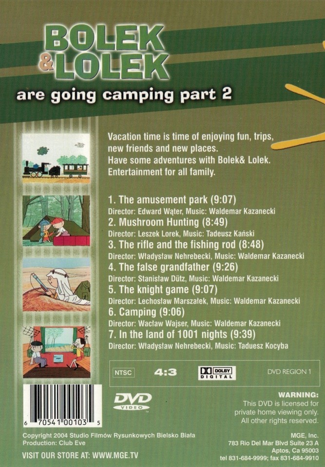 Bolek i Lolek na biwaku (DVD) Bolek and Lolek are Going Camping POLSKI ...