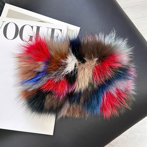 Women's Real Fox Fur Knitted Headbands Warm Neck Scarf Scarves ...