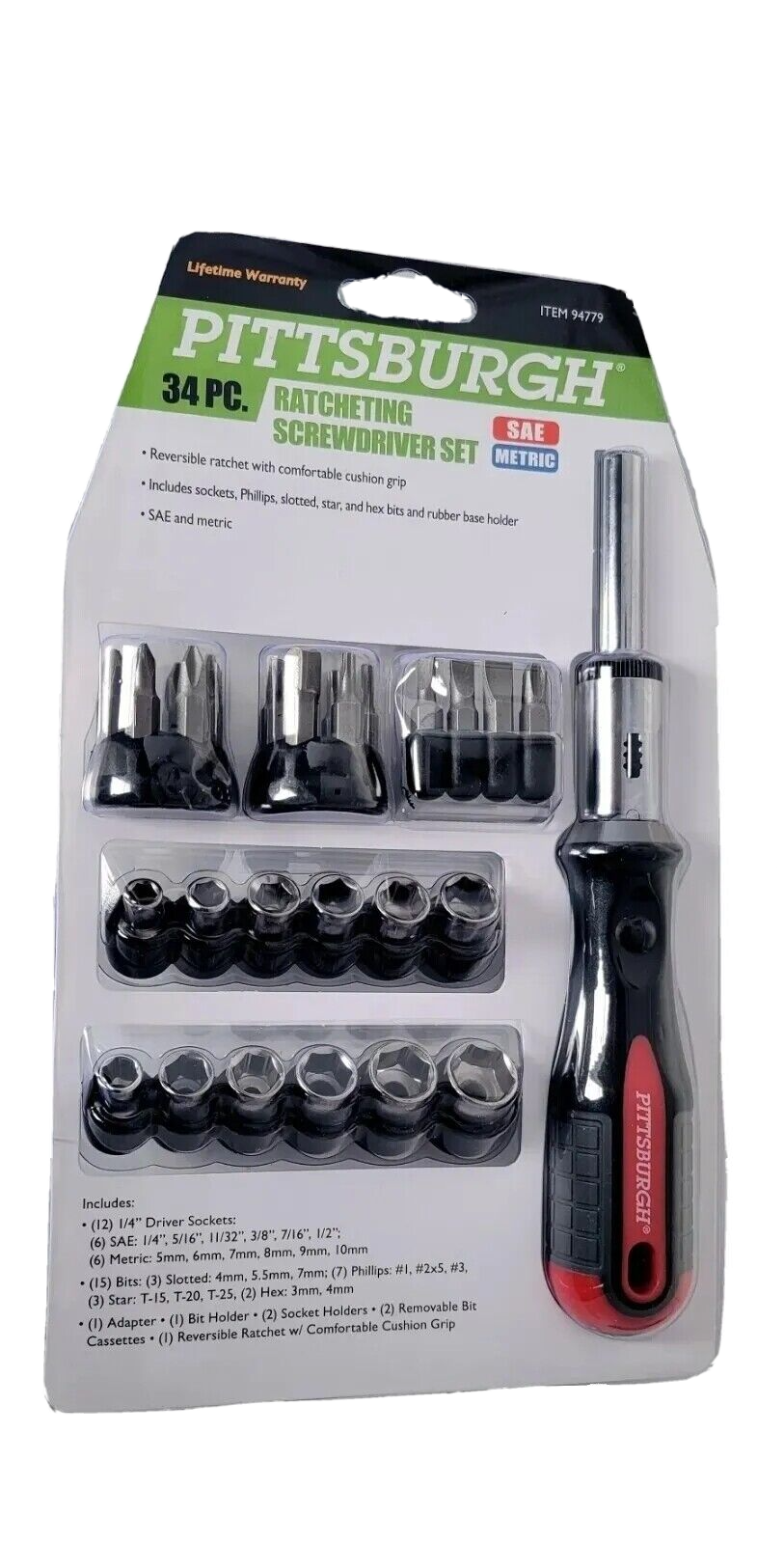 Pittsburgh 34pc Ratcheting Screwdriver Set-Reversible..Sae / Metric | eBay