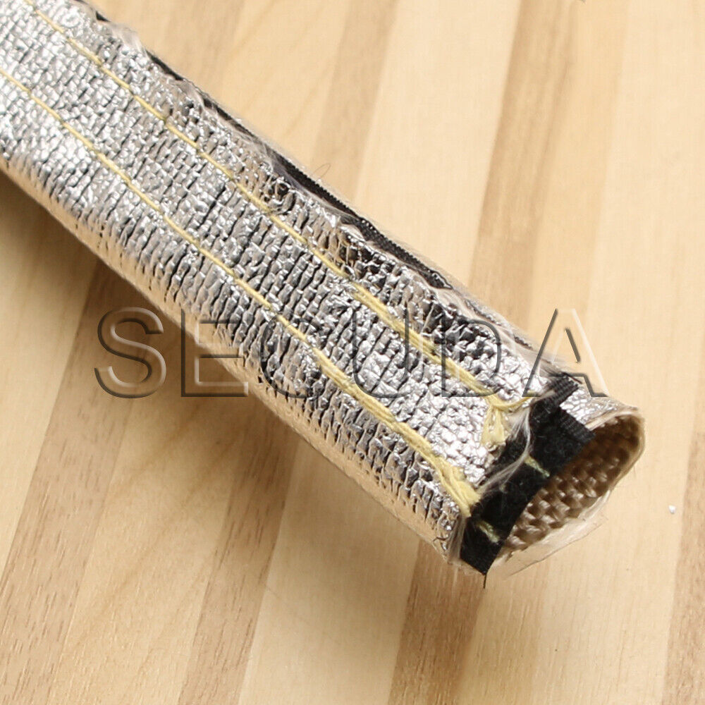 Aluminized Metallic Heat Shield Sleeve Insulated Wire Hose Cover Loom ...